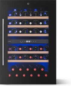 Klarstein Illuminosa vestavná vinotéka | Dualzone | UV ochrana | 143 litrů | 57 lahví | 60 cm