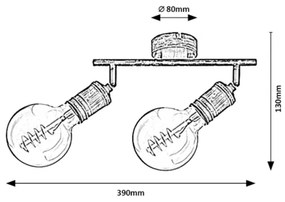 Rabalux 3215 - Bodové svítidlo FIDEL 2xE27/25W/230V