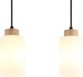 Globo 15977-3H - Lustr na lanku ROWENA 3xE27/60W/230V dub/bílá