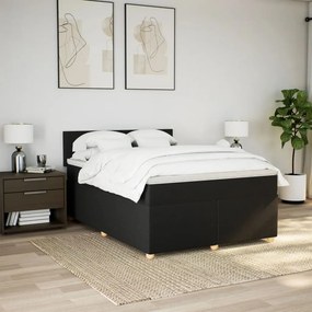 Box spring postel s matrací černá 160x200 cm textil 3289026