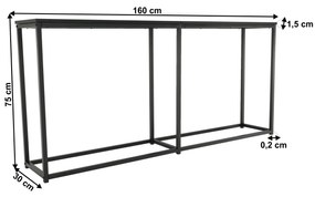 Konzolový stolek Burnet (tmavě-šedá grafit + černá). 1028801
