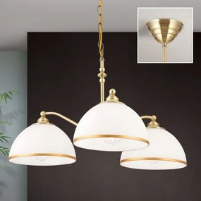 Orion LU 1838/3 - Lustr na řetězu OLD LAMP 3xE27/40W/230V bílá/mosaz