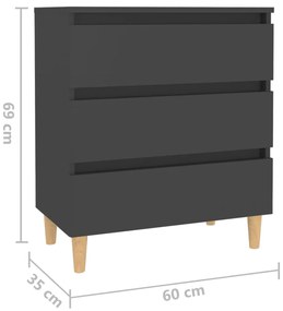 vidaXL Příborník šedý 60 x 35 x 69 cm dřevotříska