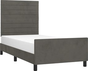 Rám postele bez matrace tmavě šedá 80 x 200 cm samet 3125783