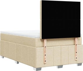 Box spring postel s matrací krémová 120x190 cm textil 3291626