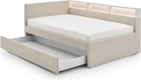 Béžová rohová dětská postel s úložným prostorem bez roštu 120x200 cm Uno – Meise Möbel