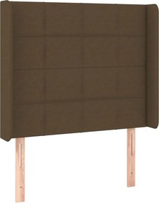 Box spring postel s matrací a LED tmavě hnědá 100x200 cm textil 3138856