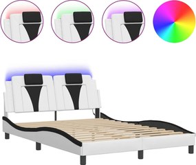 Rám postele Viana s LED bez matrace bílý a černý 140x200 cm 3214028