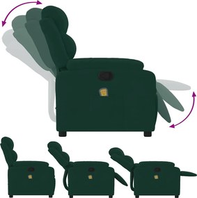Masážní křeslo s polohovacím mechanismem, tmavě zelené sametové 3206174