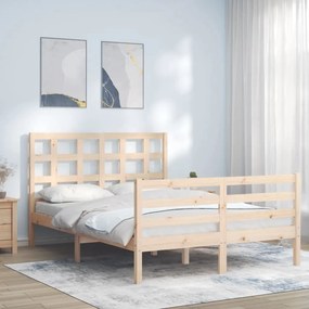 vidaXL Rám postele s čelem 120 x 200 cm masivní dřevo [3193983] Barva: Přírodní