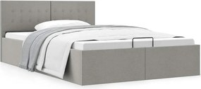 Rám postele s úložným prostorem světle šedý textil 140 x 200 cm 285579