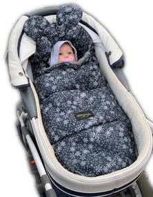 Baby Nellys nepromokavý fusak s oušky MIKI, fleece Velvet 90 x 50 cm - černá s hvězdami