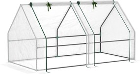 Outsunny Zahradní skleník pro venkovní použití 180x90x90 cm, typ kůlny s 2 okny, ocelová konstrukce, terasový skleník pro pěstování rostlin, květin a