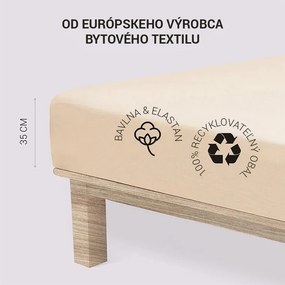 Napínací prostěradlo jersey s elastanem kávové sada 2 ks 90 x 200 cm