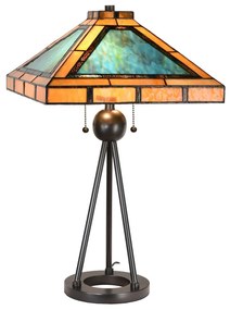 Stolní lampa 5LL-6164, design Tiffany zelená/hnědá