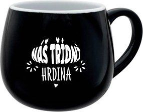 NÁŠ TŘÍDNÍ HRDINA - černý keramický hrníček 300 ml