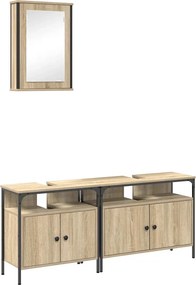 Sada koupelnového nábytku 3 ks Hnědá 80 x 30 x 60 cm 3345143