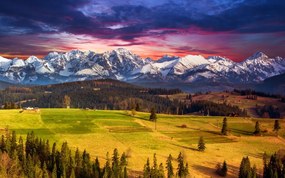 Vícedílný obraz Krajina S Polskými Tatrami 3D Nedostatek Nedostatek Přírodní plátno 240x150