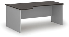 Kancelářský rohový pracovní stůl PRIMO GRAY, 1800 x 1200 mm, levý, šedá/wenge