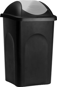 Odpadkový koš černá/stříbrná plast 60L