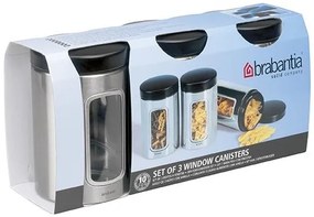 Brabantia Dóza okénko 1,4L matná ocel otiskuvzdorná sada 3ks