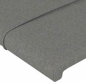 Čelo postele s LED tmavě šedé 160x5x78/88 cm textil 3121619