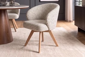 Designová otočná židle Tolinka béžová / přírodní