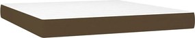 Box spring postel s matrací a LED tmavě hnědá 180x200 cm textil 3138416