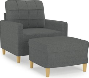 Křeslo s podnožkou tmavě šedé 60 cm textil 3200994