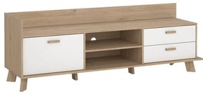 Bílý/v přírodní barvě TV stolek v dekoru dubu 182x62x51 cm Ikast – Tvilum