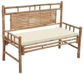 3063878 vidaXL Zahradní lavice s poduškou 120 cm bambus