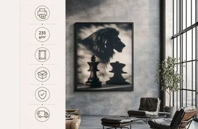 Královský tah - obraz - Síla lva a strategie šachu 26 - 40 x 50 cm - 499 Kč
