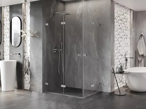Mexen Lunar-F Duo, skládací sprchový kout 85 x 70 cm, 8mm čiré sklo, ocelový profil, 836-085L-070P-97-00