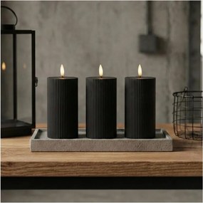 SADA 3x LED Svíčka BRILLO LED/2xAA 15 cm černá + dálkové ovládání