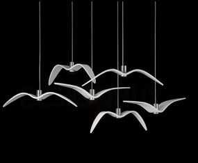 Brokis NIGHT BIRDS PENDENT závěsné svítidlo Brokisglass PC962 Barva skla: Opál - opálové sklo - masiv, Barva el. vedení: Textilní kabel -  světle šedý
