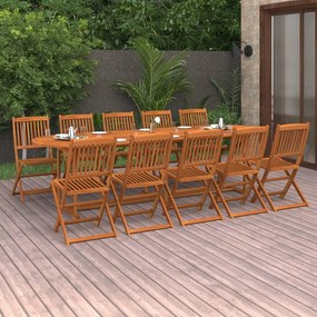 11dílný zahradní jídelní set 280x90x75cm masivní akáciové dřevo 3086980