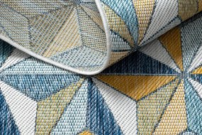 Dywany Łuszczów Kusový koberec Cooper Sisal Mosaic 22222 ecru/navy – na ven i na doma - 140x190 cm