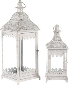 Set dvou kovových luceren bílý JL326 (2 ks)