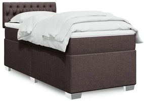 Box spring postel s matrací tmavě hnědá 90x200 cm textil 3285781