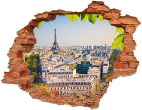 Wallmuralia Fototapeta díra na zeď 3D nálepka Paříž 90x70 cm