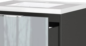 Šedá lesklá závěsná skříňka pod umyvadlo 61x61 cm Celano – Germania