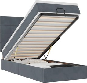 Osmanský rám postele s matracemi tmavě šedá 80x200cm samet 3314283