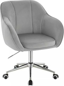 LuxuryForm DESIGN Otočná židle AVOLA VELUR na stříbrné podstavě s kolečky - světle šedá