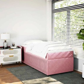 Box spring postel s matrací růžová 80 x 200 cm samet 3285607