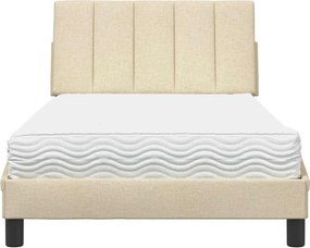 Postel s matrací Hanko krémová 100 x 200 cm textil 3310515