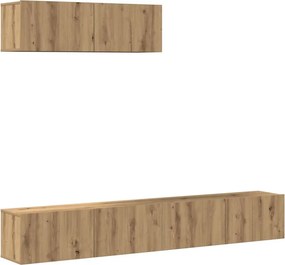Sada 3 kusů nástěnné TV skříňka dub artisan kompozitní dřevo 3329206