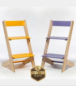 Lucas Wood Style - rostoucí židle EASY LINE zvýhodněný set 2 ks -  žlutá + lila