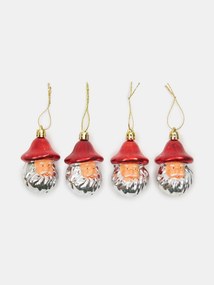 Sinsay - Vánoční ozdoby ve tvaru Santa Clause, 4 pack - vícebarevná