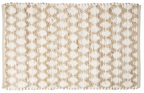 Hnědo -bílý jutový koberec - 60*90 cm