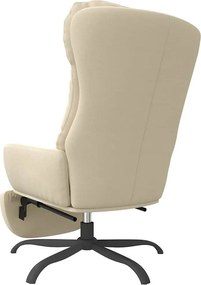 Relaxační křeslo s podnožkou krémové textil 3097596